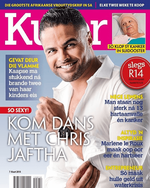 Christopher Jaftha looks hot on the cover of Kuier Magazine