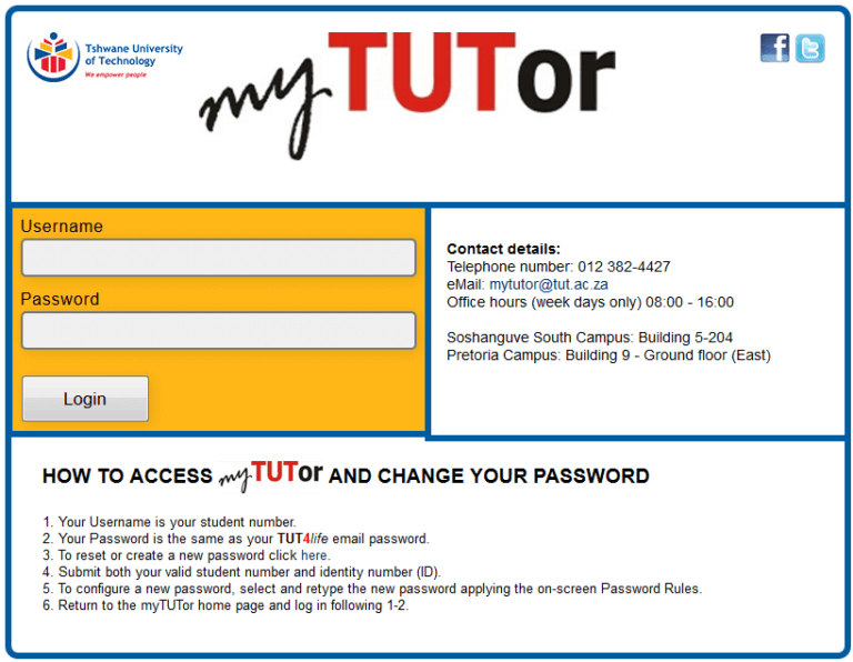 TUT ITS: How to Access Tshwane University of Technology Student Portal ...