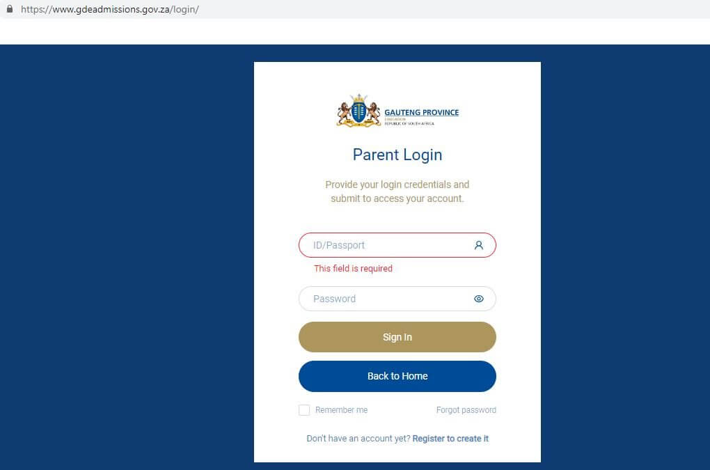 www GDEAdmissions gov za registration online 2023