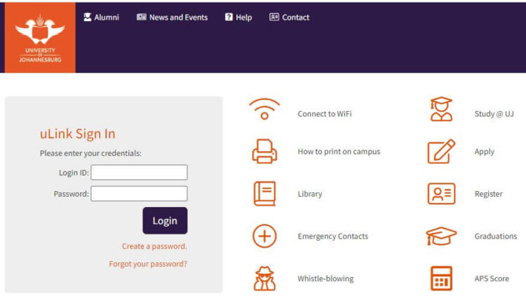 uLink: UJ uLink Student Portal Login