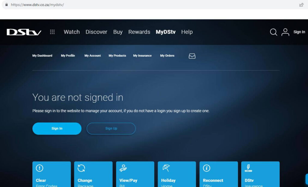 My DStv Login, My DStv Self Service Login South Africa