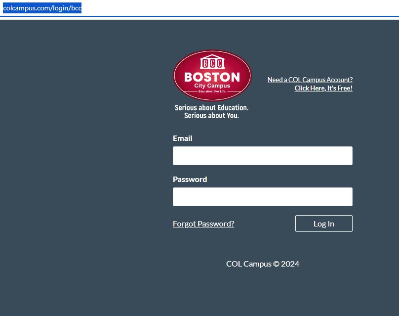 Boston City Campus COLCampus Login