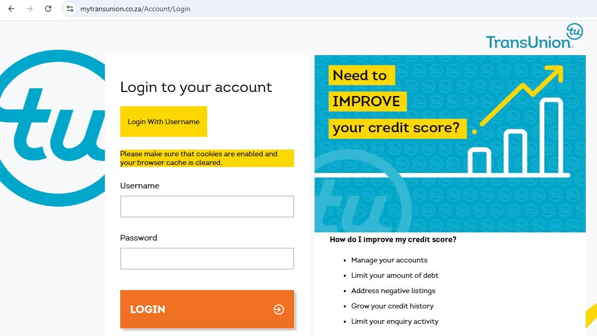 How to Access TransUnion Login in South Africa in 2025